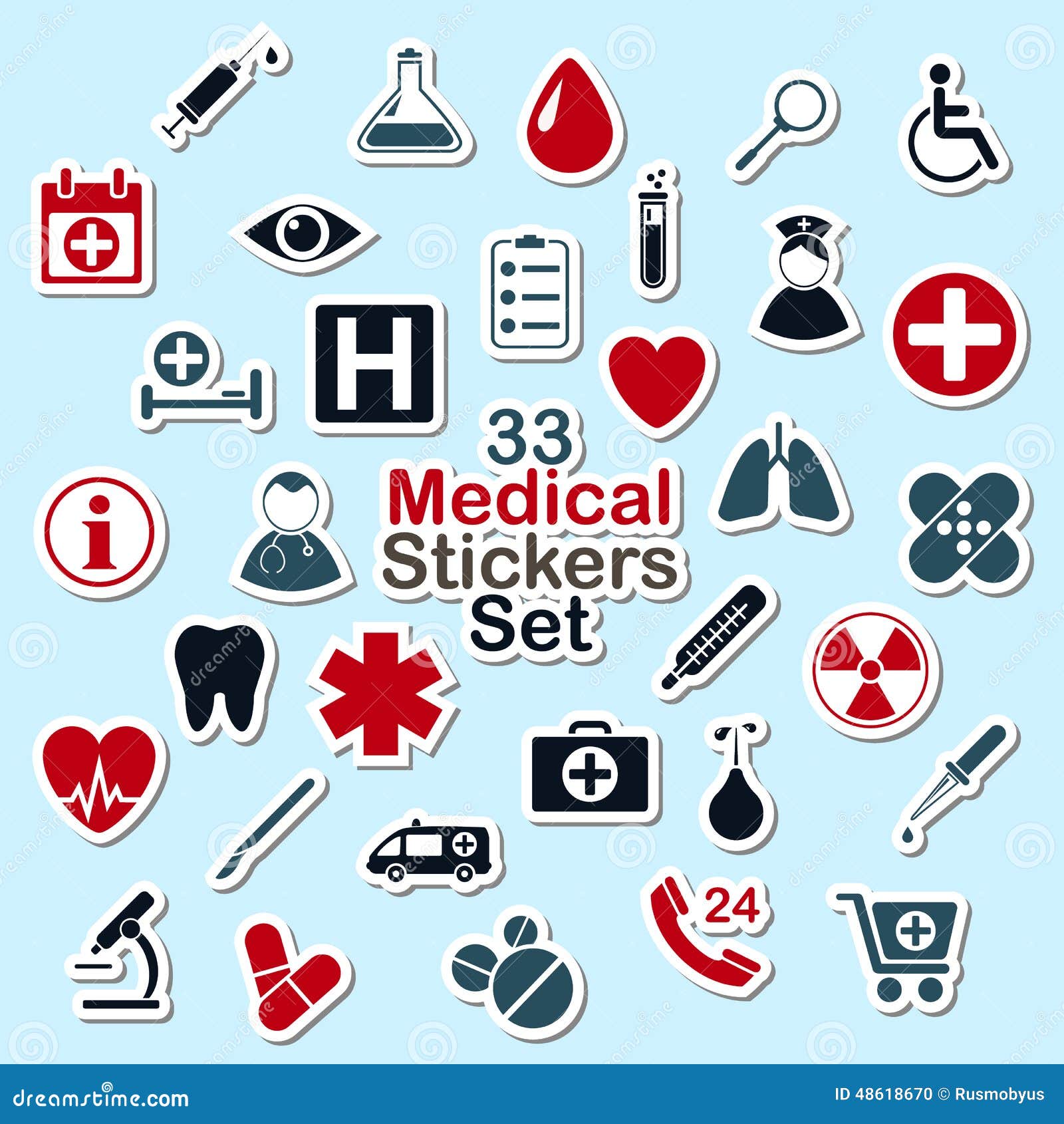 Set of Medical Icon Stickers Stock Vector - Illustration of product ...