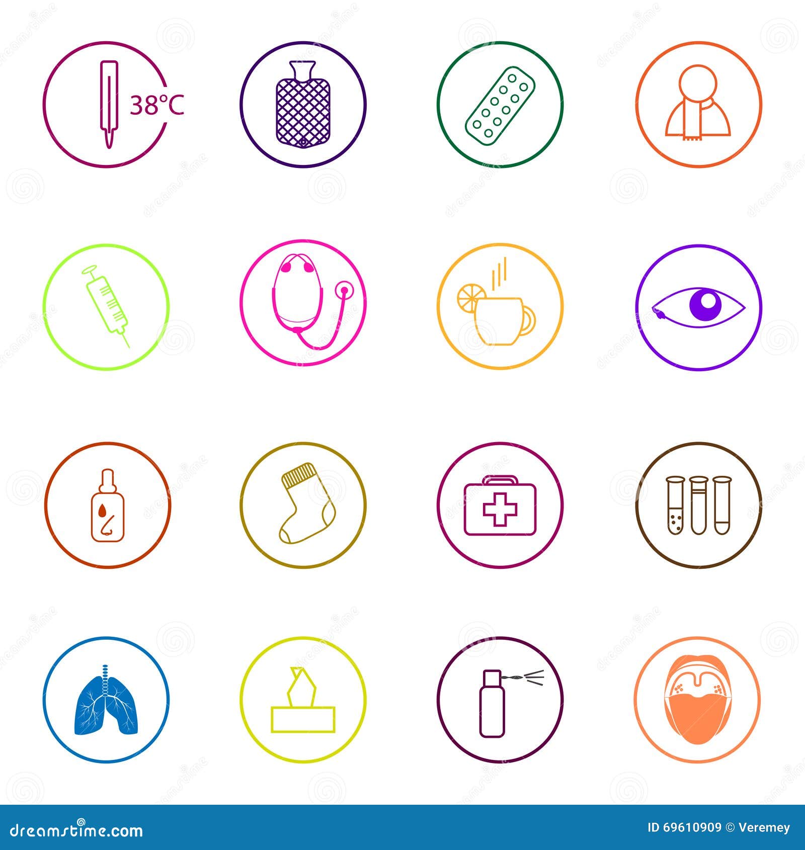 Set of Medical Icons in Flat Design Stock Vector - Illustration of ...