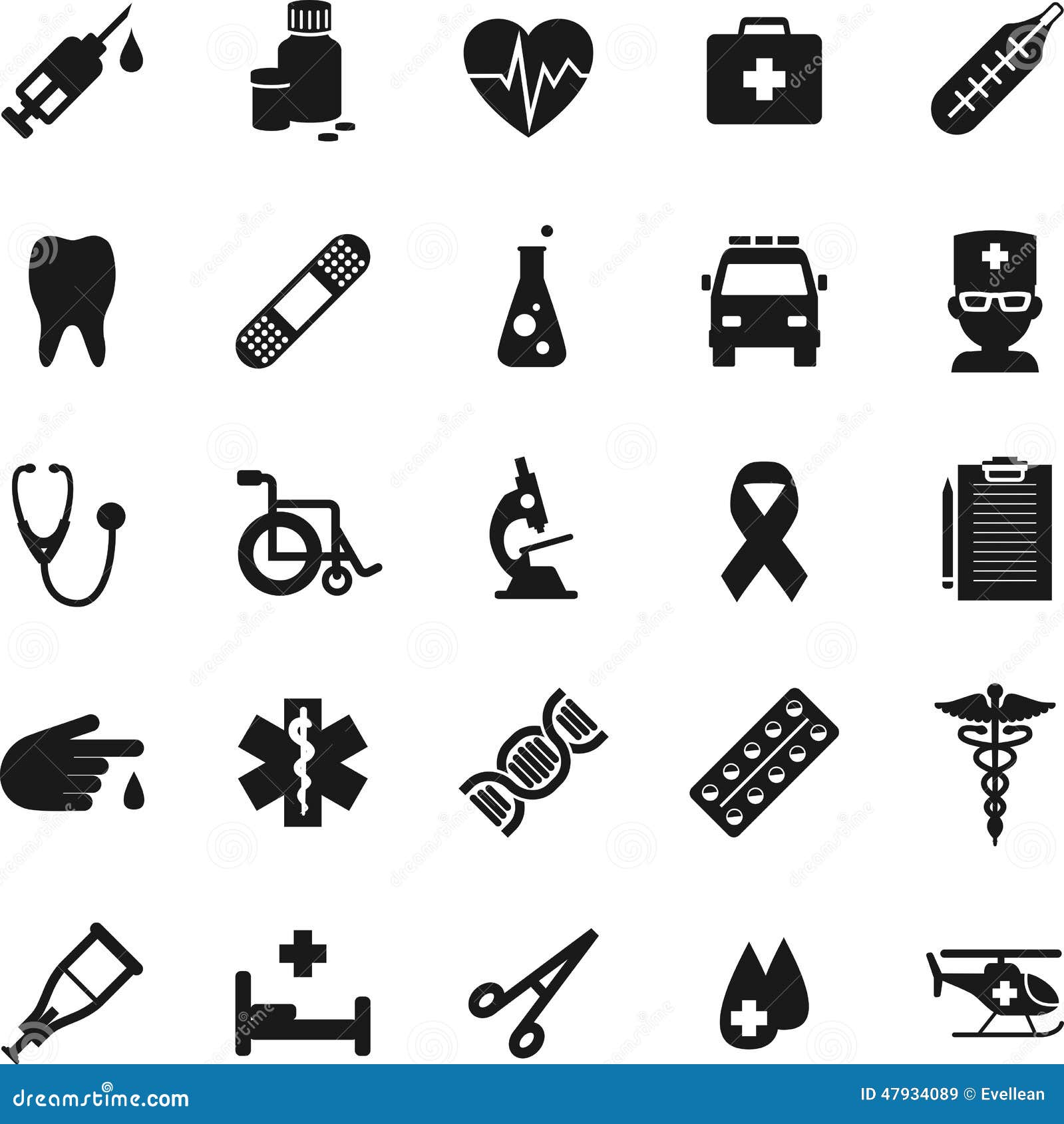 Set of Medical Icons in Simple Flat Style Stock Vector - Illustration ...