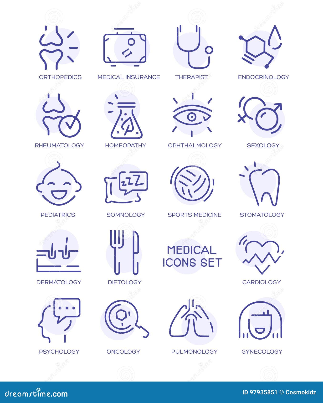 Set of Medical Icons, Vector Line Signs Stock Vector - Illustration of ...