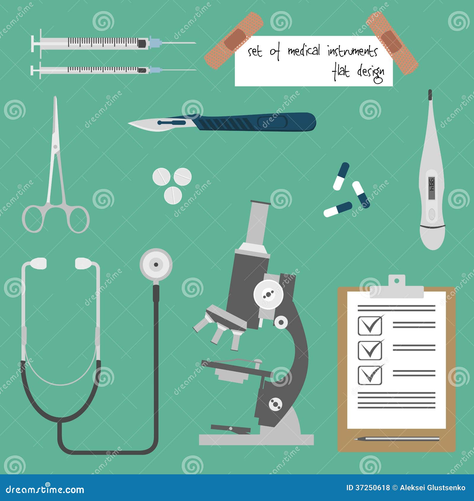 Set of medical instruments stock vector. Illustration of series - 37250618
