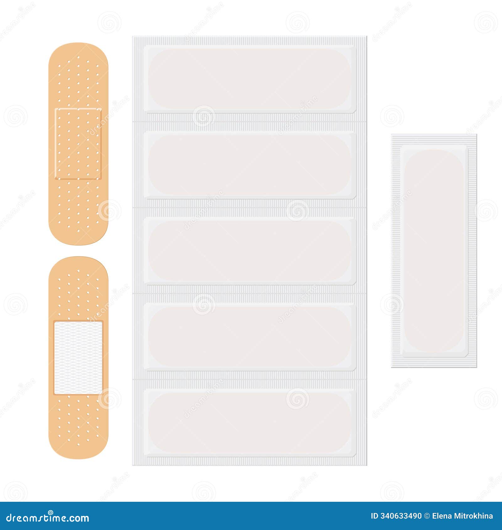 A Set of Medical Patch Icons. a Bandageis. the Patch is a Dosage Form ...