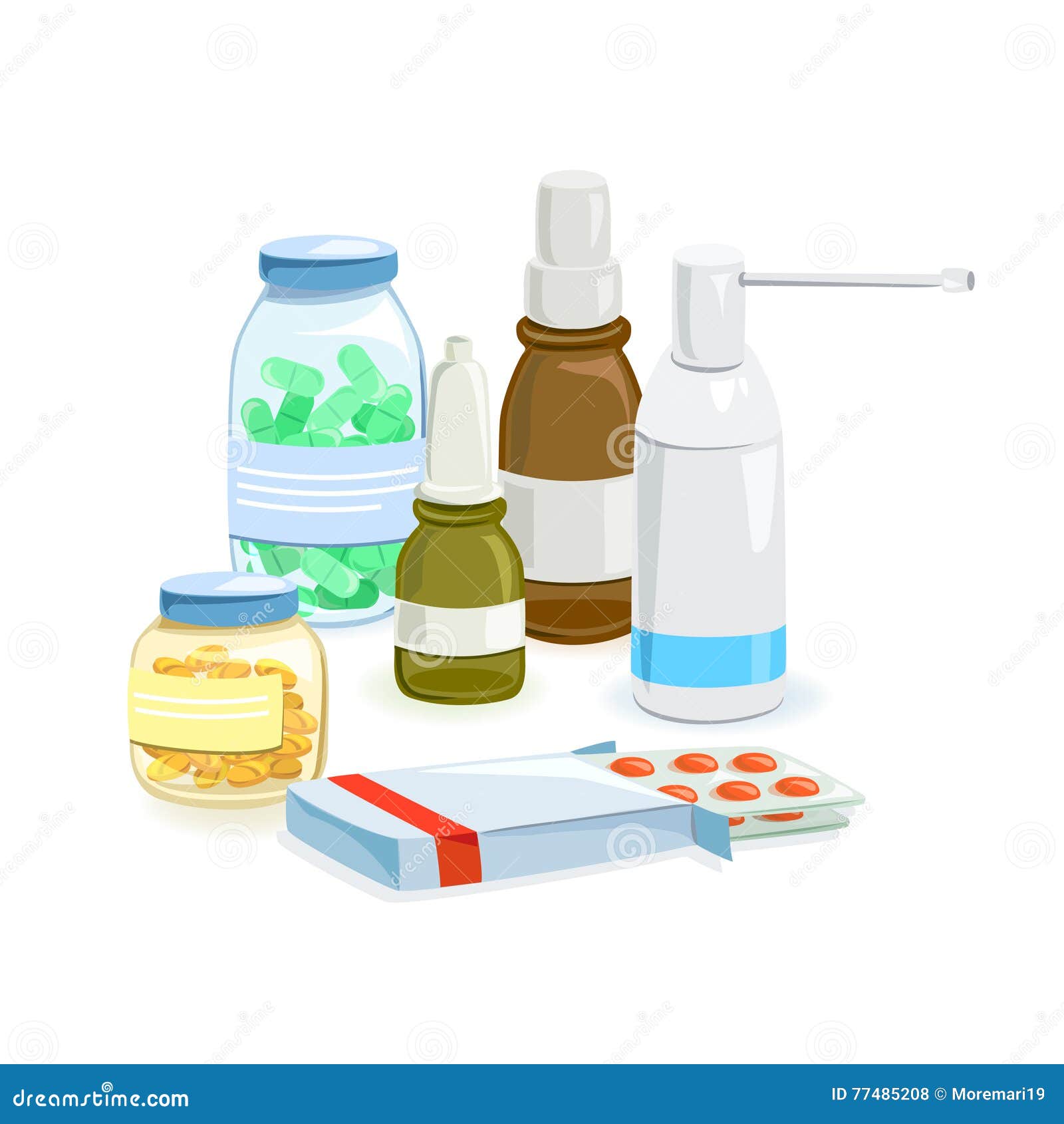Set of Medical Preparations Stock Vector - Illustration of vector ...