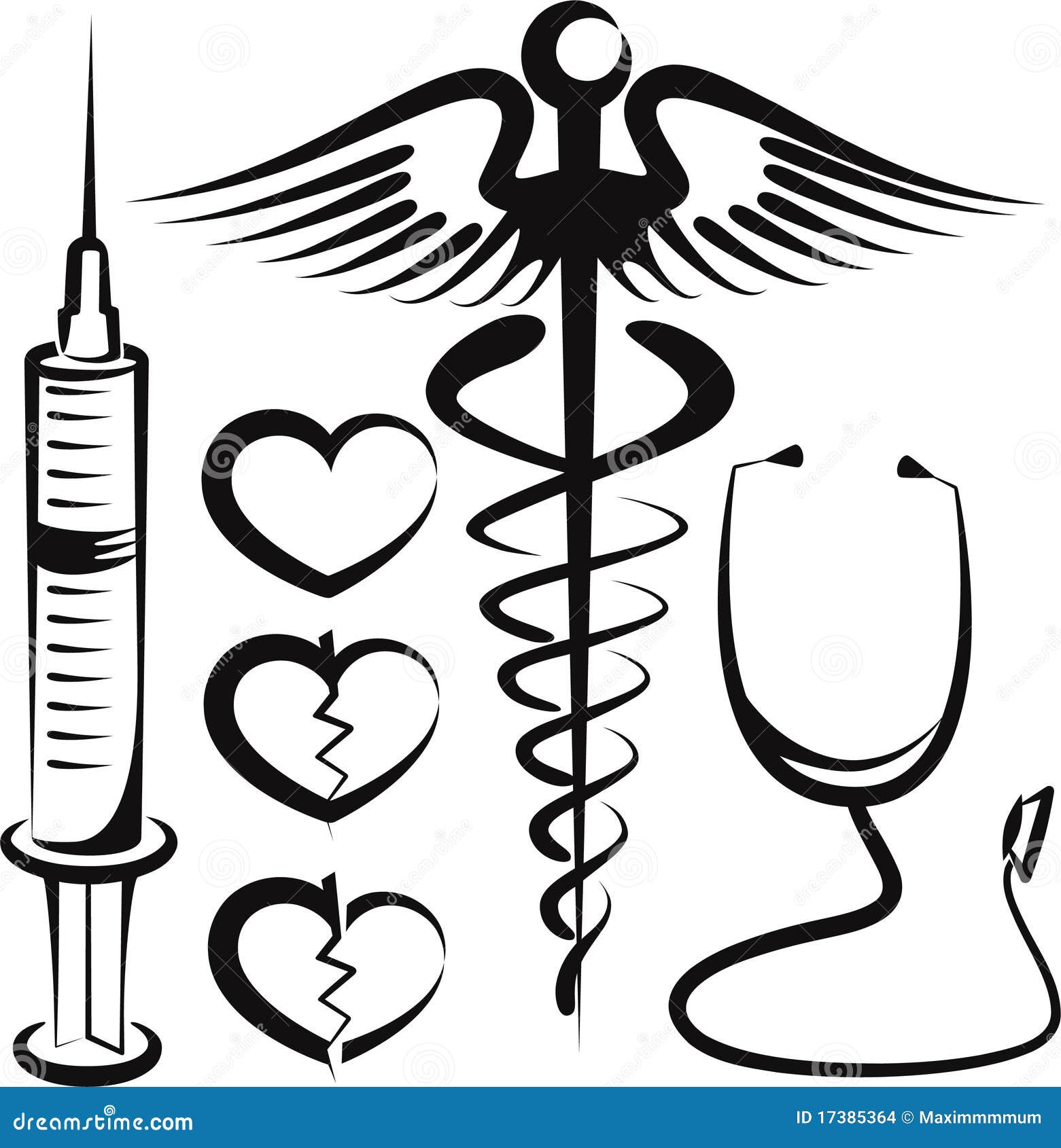 Set of medical signs stock vector. Illustration of medical - 17385364