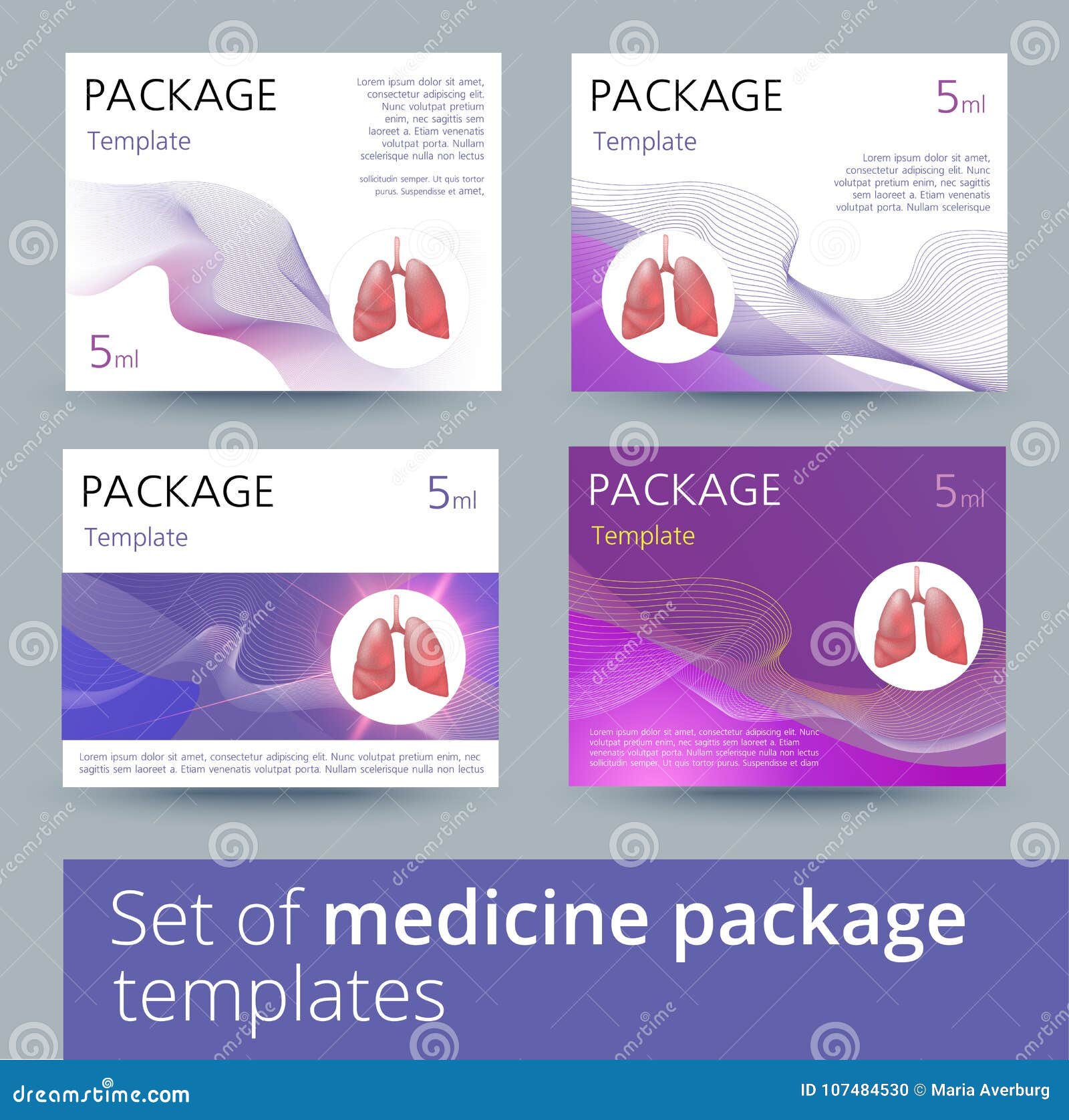 Set of Medicine Package Template Design Variations with Realistic Human ...
