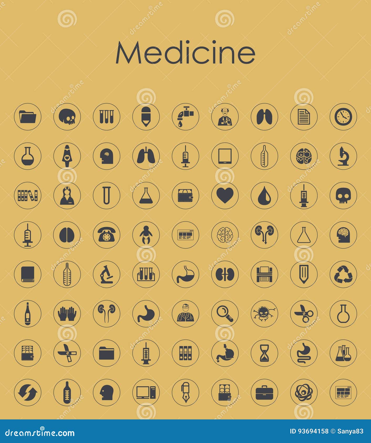 Set of Medicine Simple Icons Stock Vector - Illustration of healthcare ...