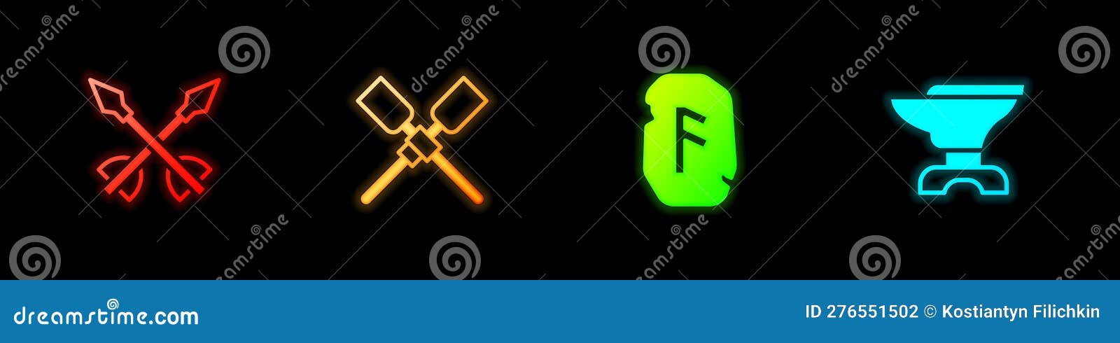 Set Medieval Arrows, Oars or Paddles Boat, Magic Rune and Anvil for ...