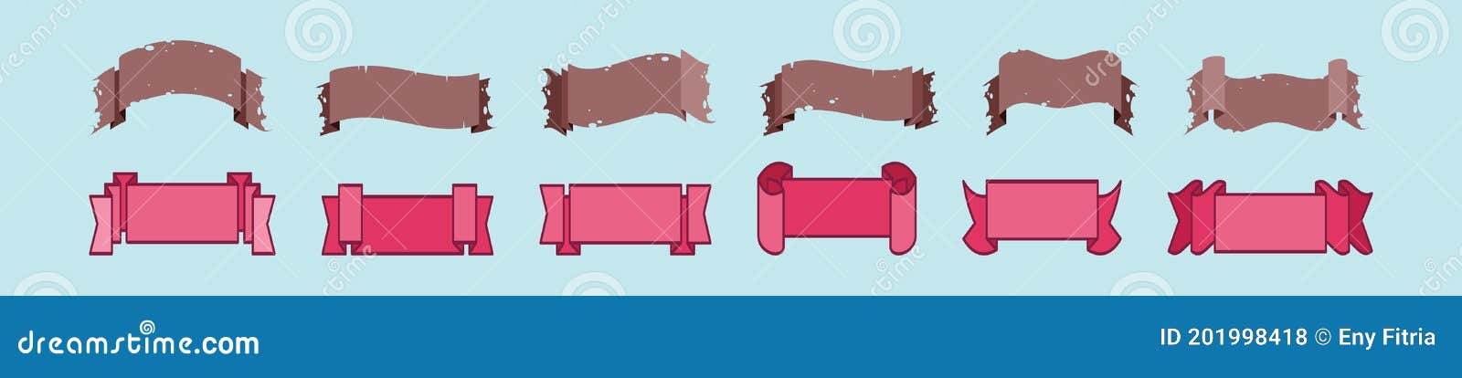 Medieval Banner Flag Outline Icon Vector Illustration | CartoonDealer ...