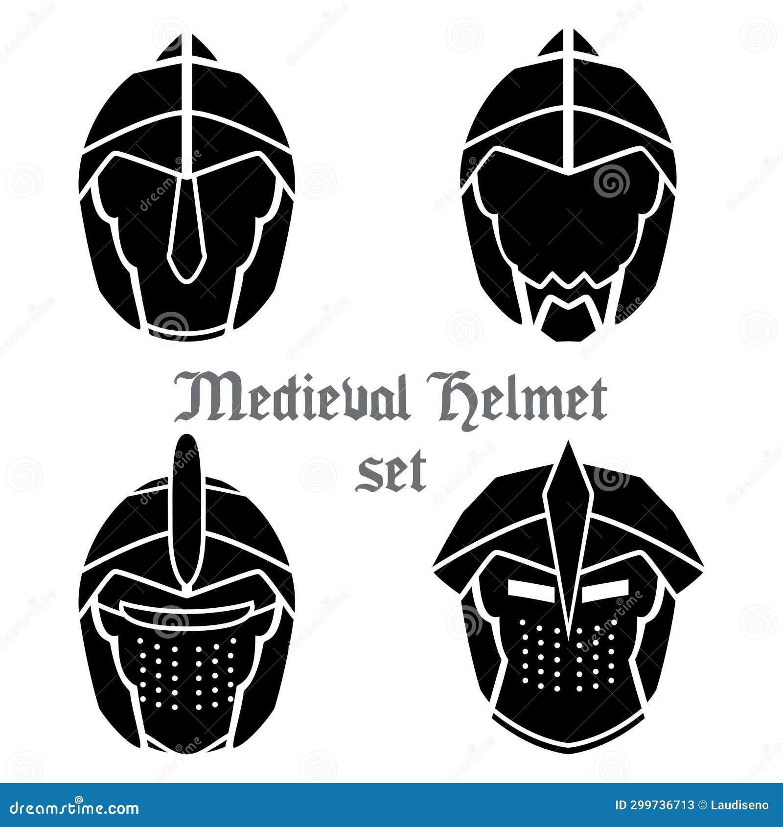 Set Of Medieval Helmets. Transparent Background PNG File Royalty-Free ...