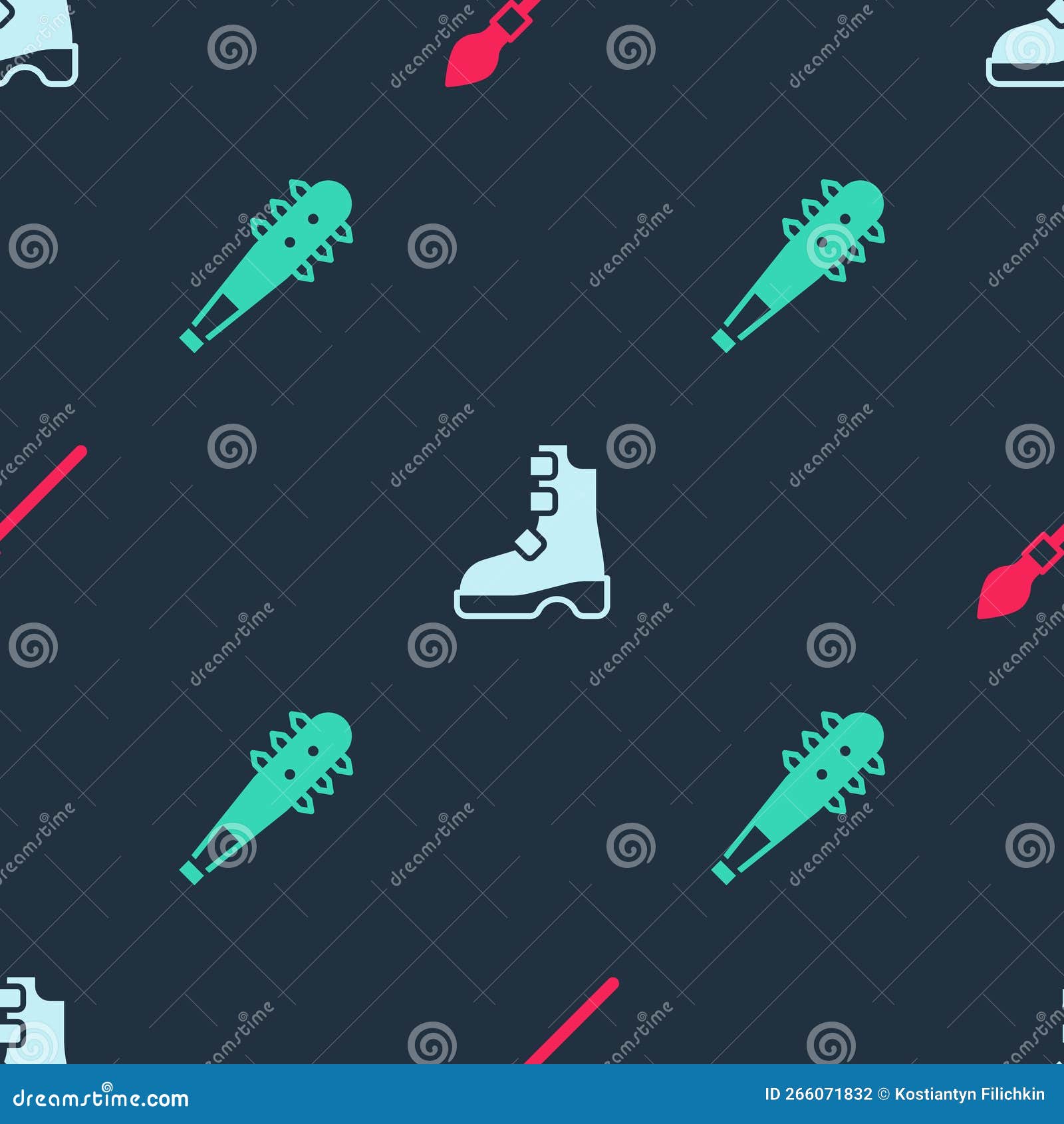 Set Medieval Spear, Ancient Viking Boots and Mace with Spikes on ...