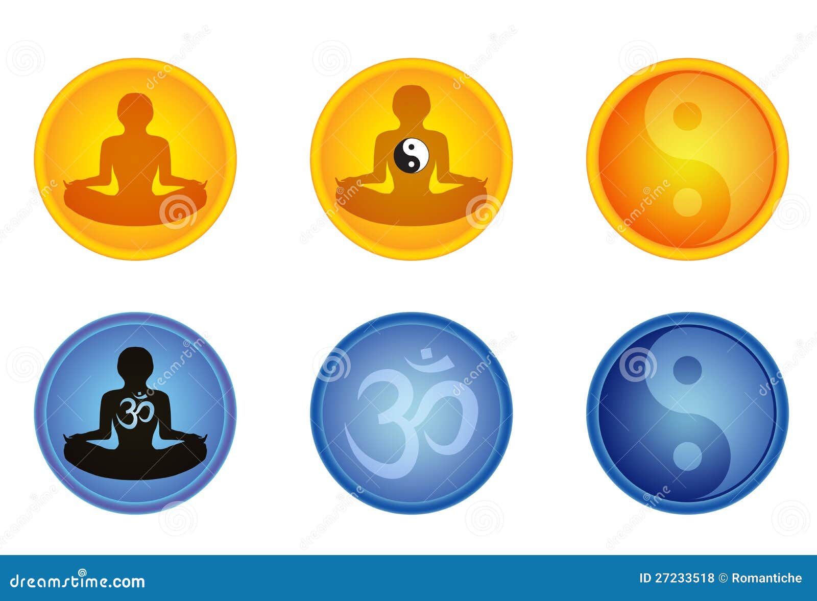 Set of meditation signs stock vector. Illustration of meditate - 27233518