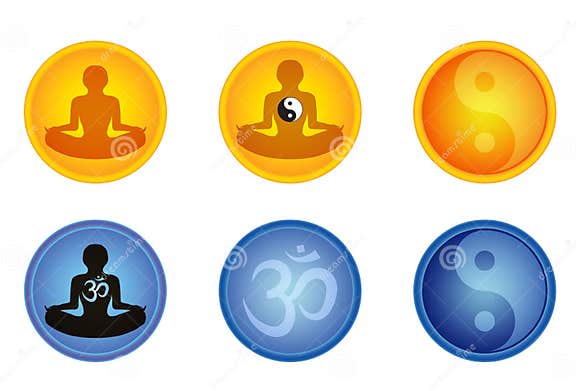 Set of meditation signs stock vector. Illustration of meditate - 27233518
