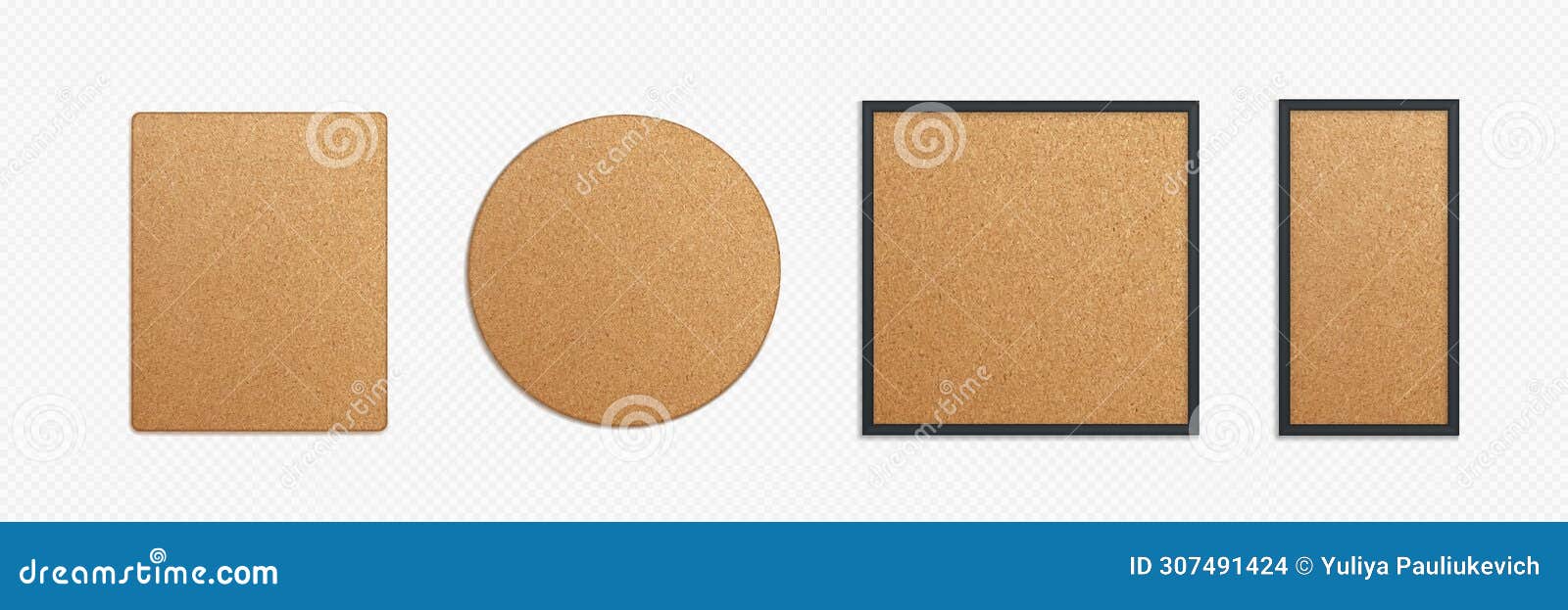 Set of Memo Pin Boards with Cork Texture Stock Vector - Illustration of ...