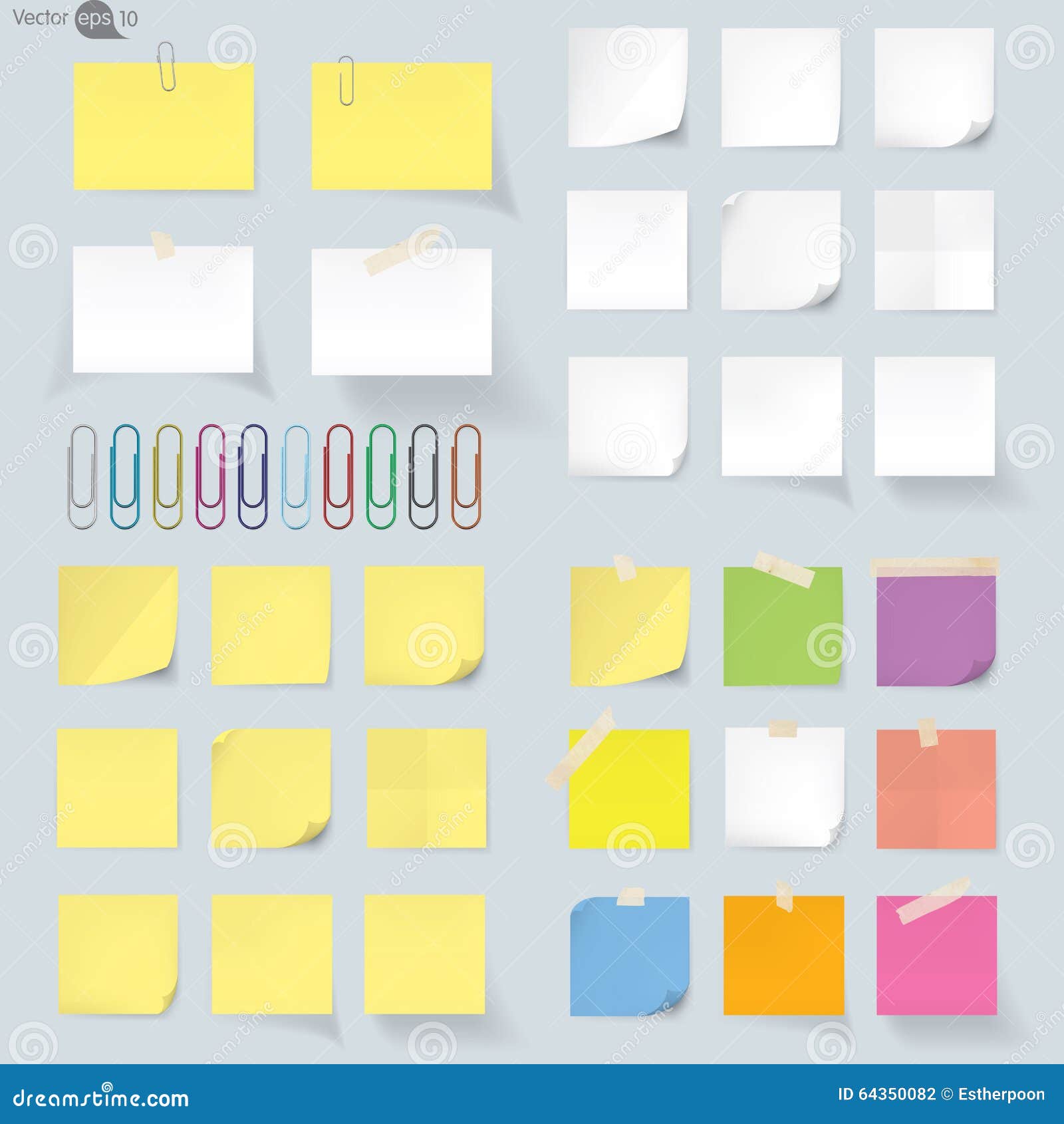 Set of Memo Vector Illustration Stock Vector - Illustration of message ...