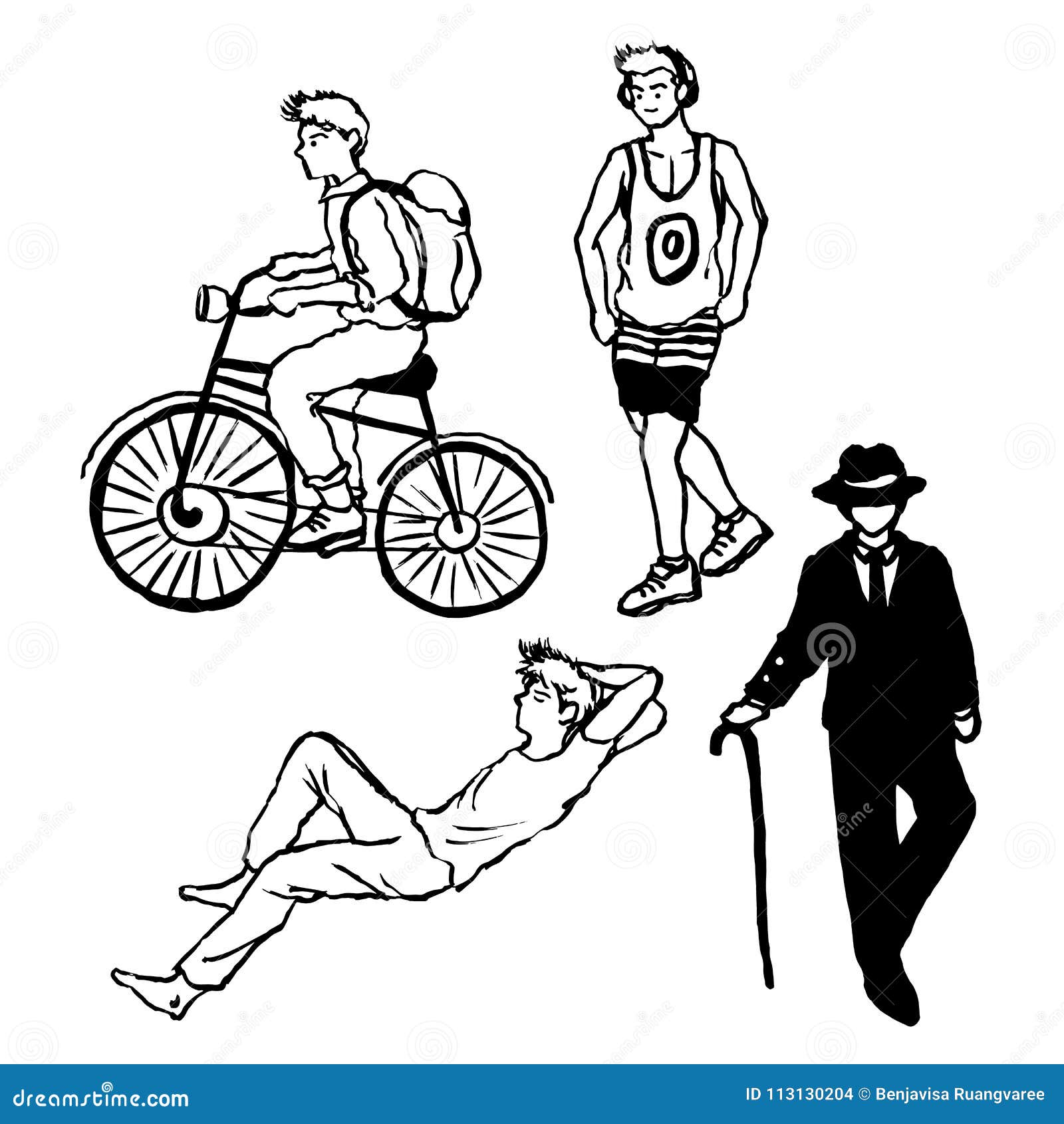 Set of Men in Activities Vector Illustration Design Stock Vector ...
