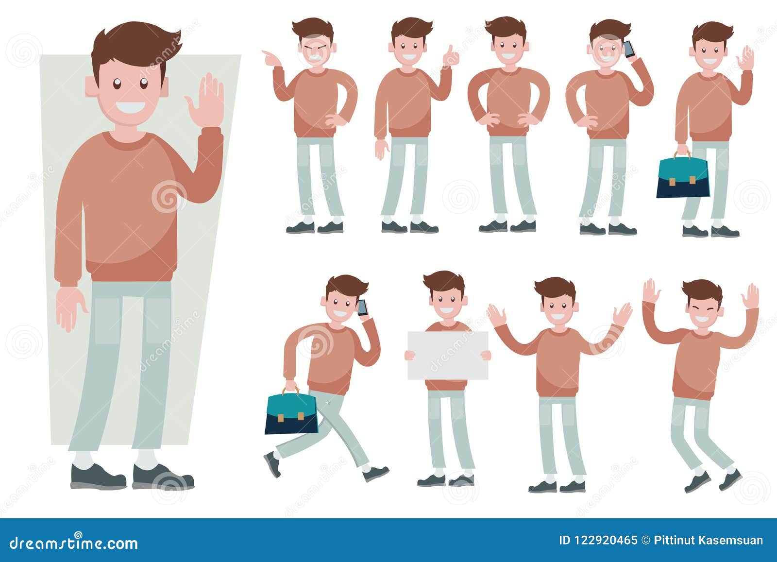 Set of Men Character Vector Design. Presentation in Various Action with ...