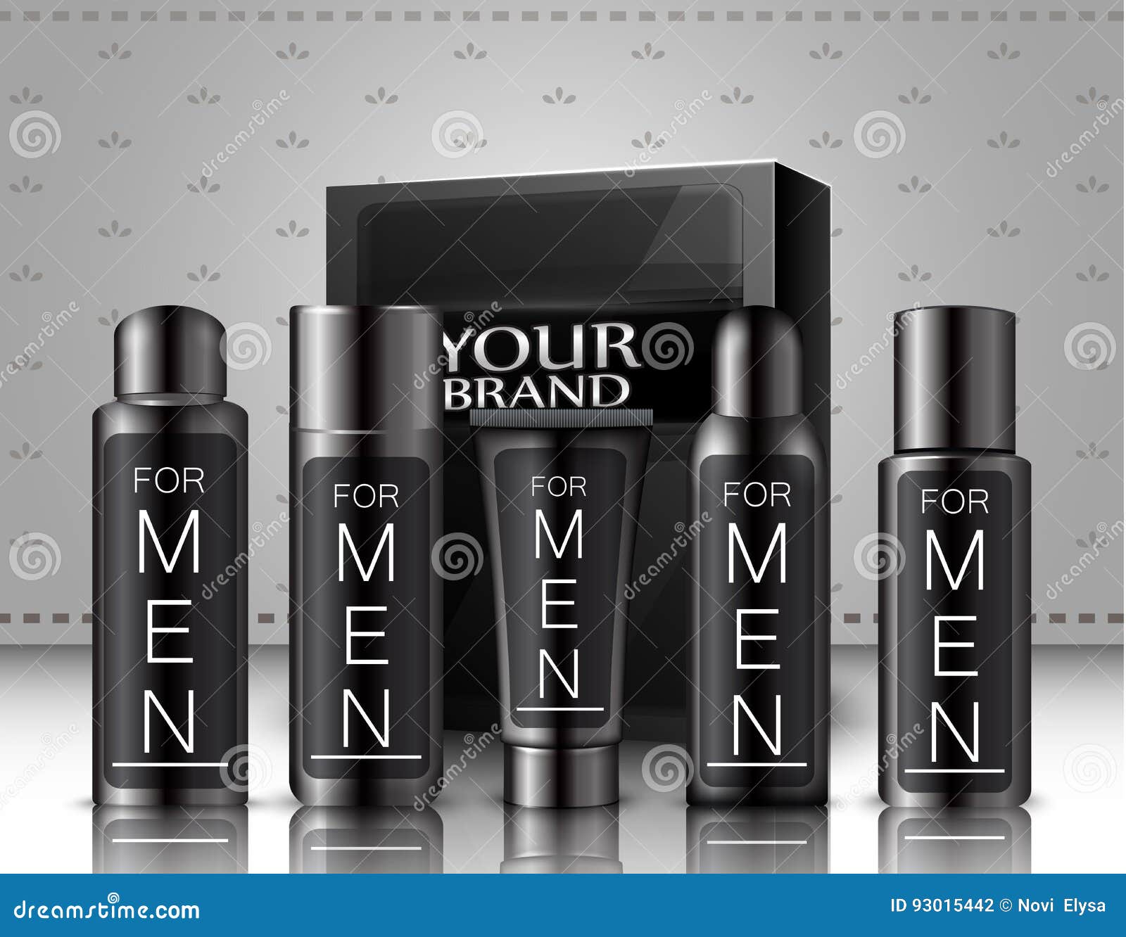 Set of Men Cosmetics Package Stock Vector - Illustration of mockup ...