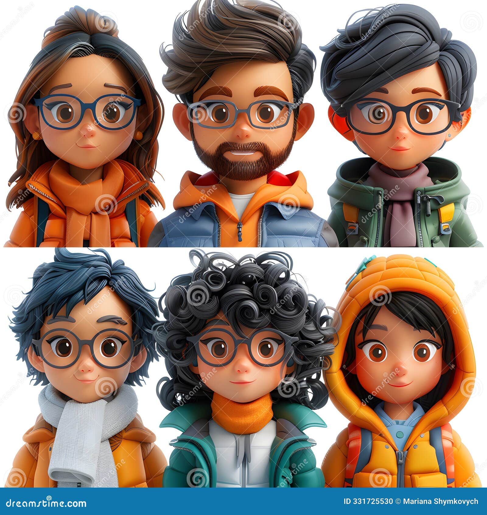 Avatar For Different Races Men Isolated From Background Cartoon Vector ...