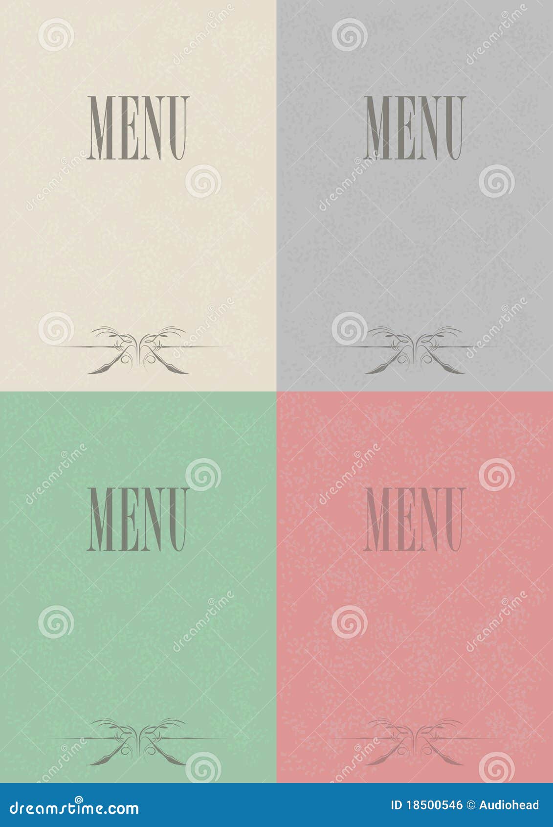 Set of Menu Card Designs stock vector. Illustration of style - 18500546