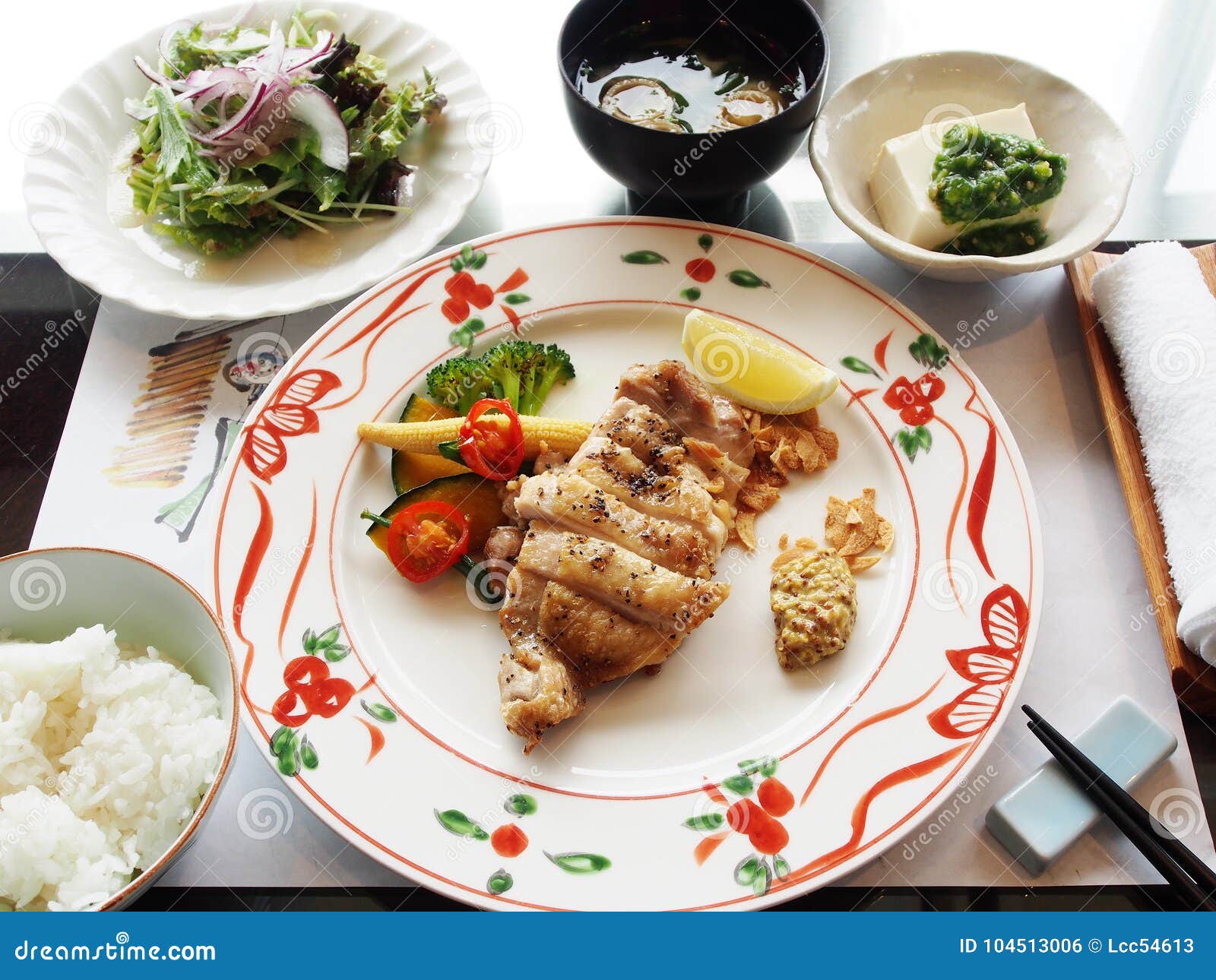 Fried chicken set menu stock photo. Image of meat, fried - 104513006