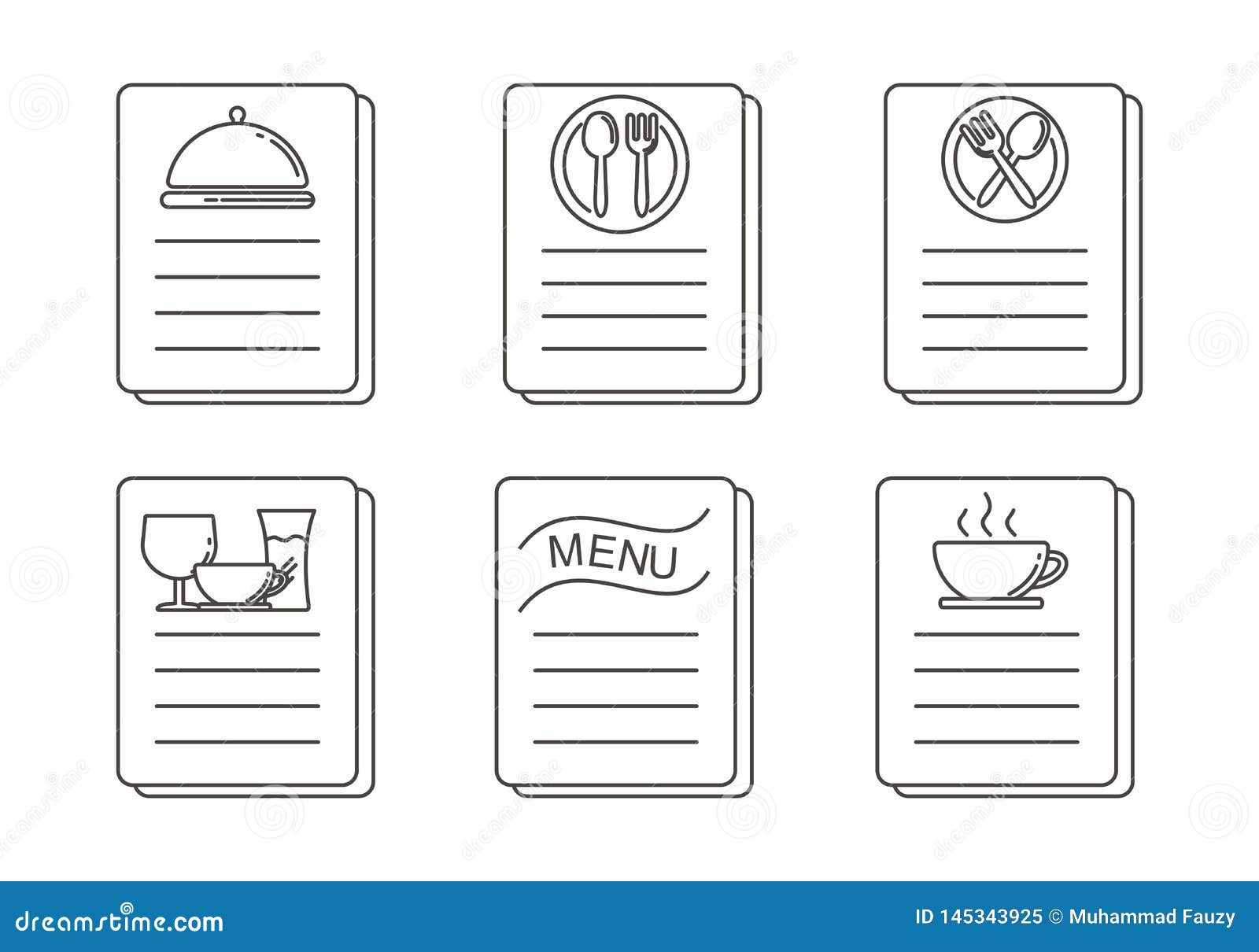 Set of Menu Icon with Outline Design. Menu Vector Illustration Stock ...