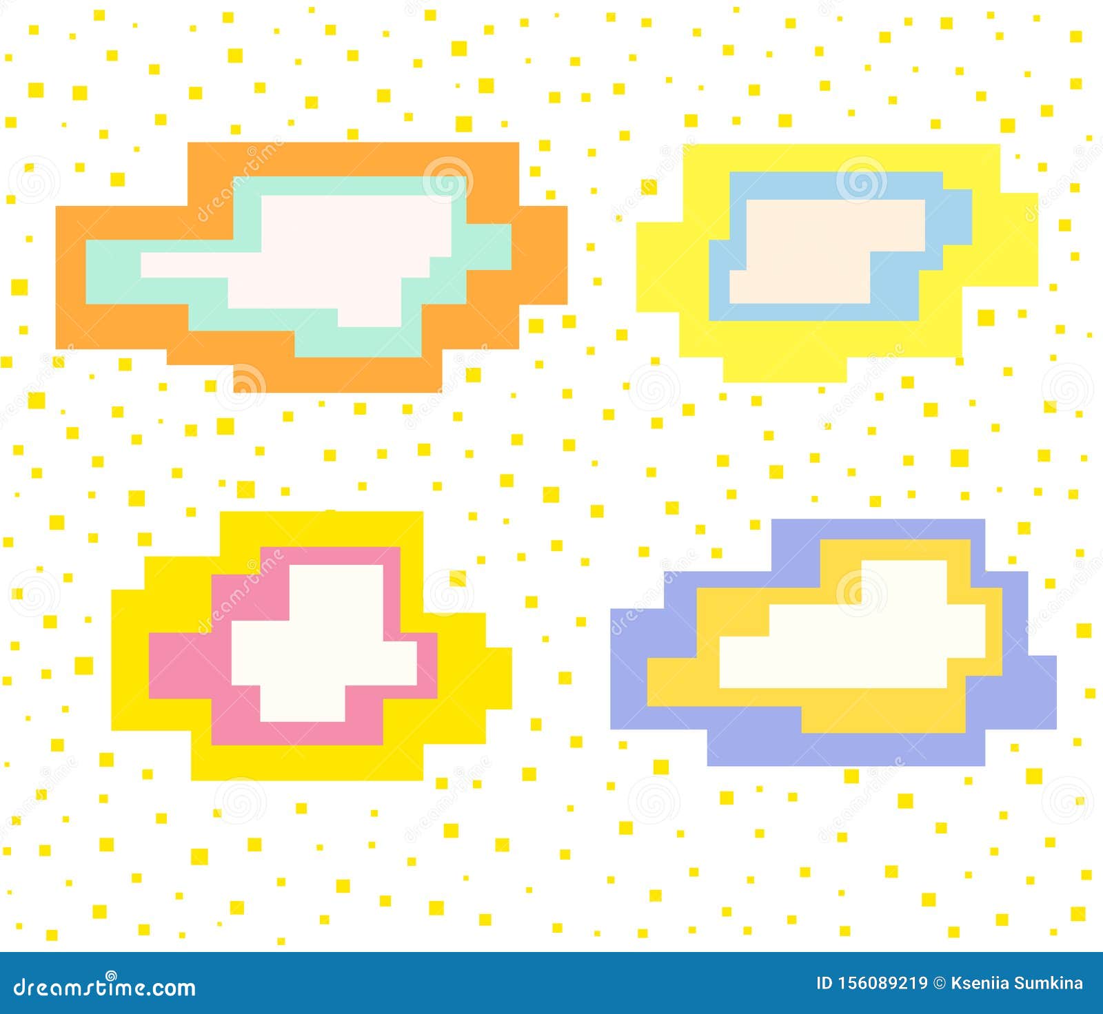 Set of Message Boxes. Colorful Pixel Speech Bubble Stock Illustration ...