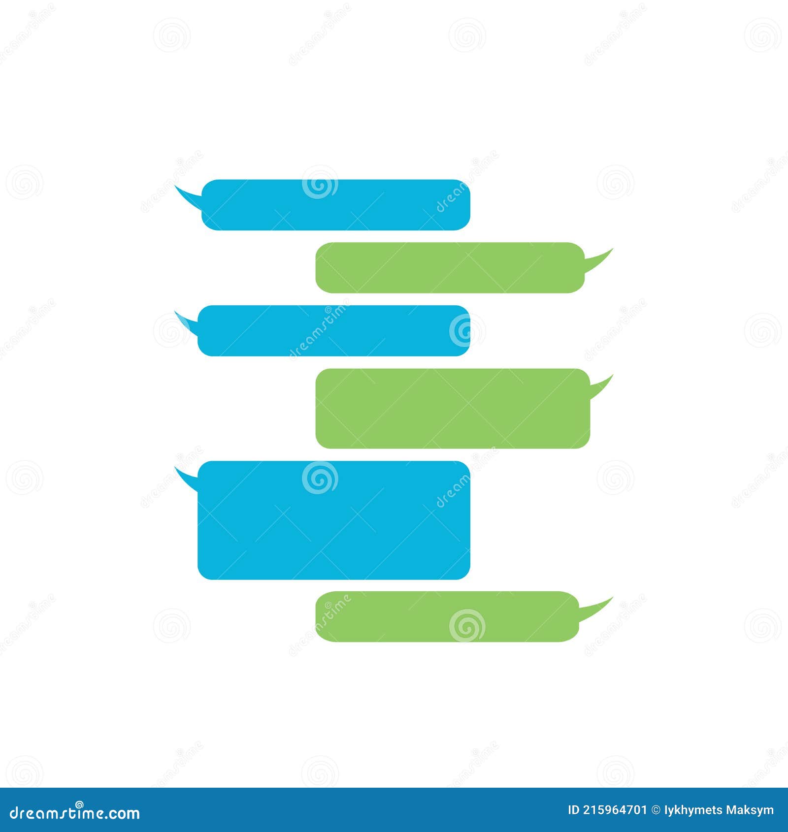 Set of Message Bubbles Chat Boxes Green and Blue Color on White ...