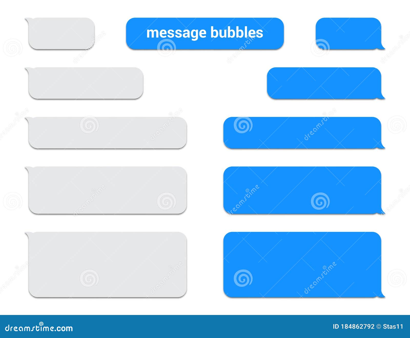 Set of Message Bubbles Chat Boxes with Shadow Stock Vector ...