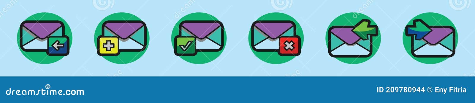 Set of Message Cartoon Icon Design Template with Various Models. Vector ...