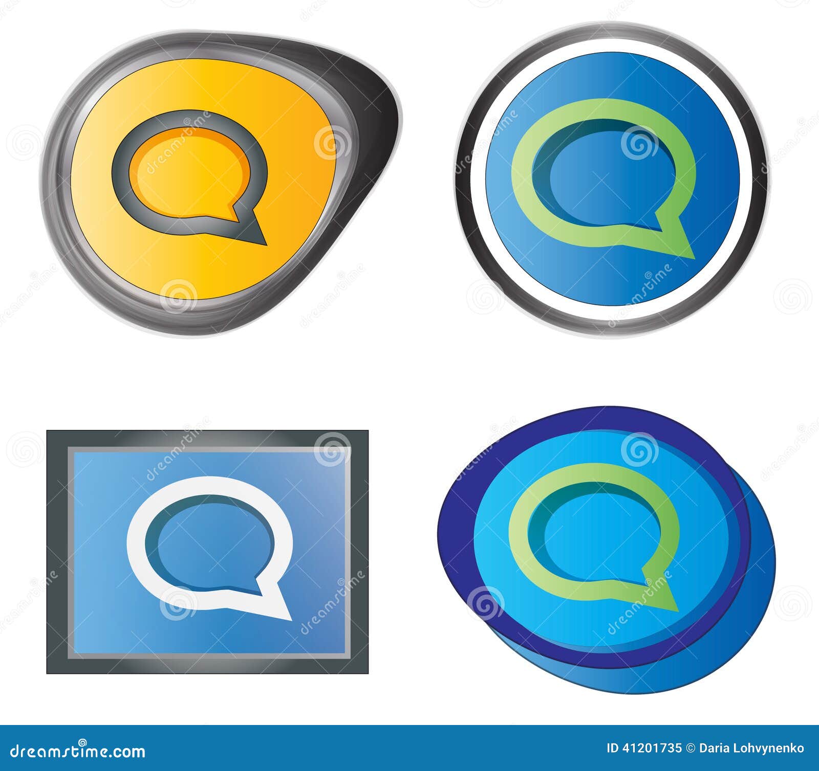 Set of message icons stock vector. Illustration of circle - 41201735