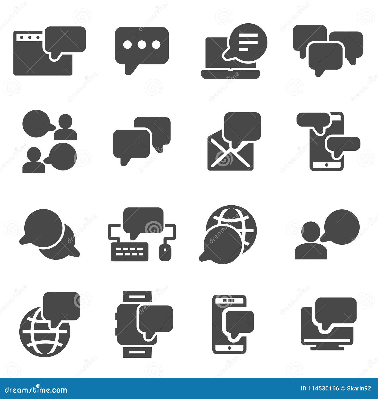 Set of Message Related Vector Icons Stock Illustration - Illustration ...