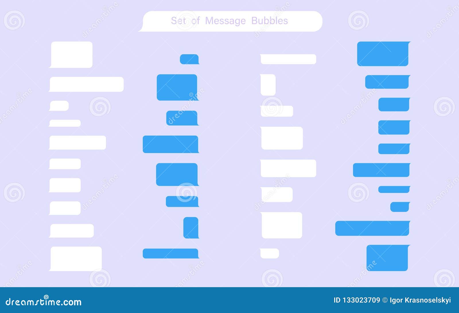 Set of Messages Bubbles in Flat Design. Chat Icons Stock Vector ... Set of Messages Bubbles in Flat Design. Chat Icons Stock Vector ...