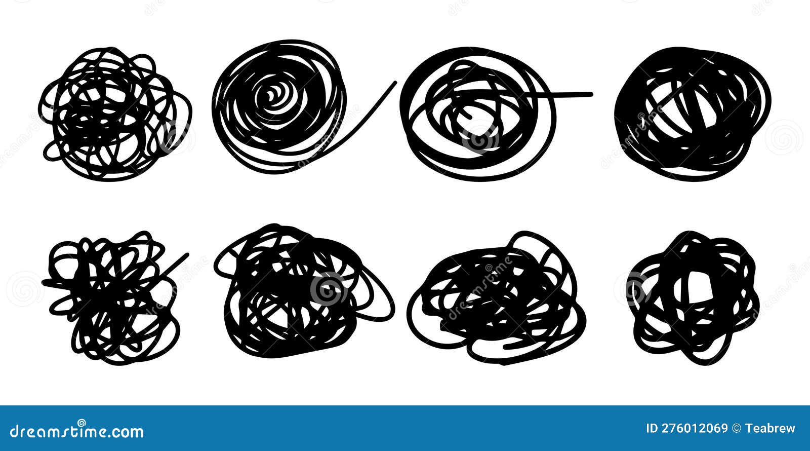 Set of Messy and Chaotic Lines. Vector Illustration Stock Vector ...