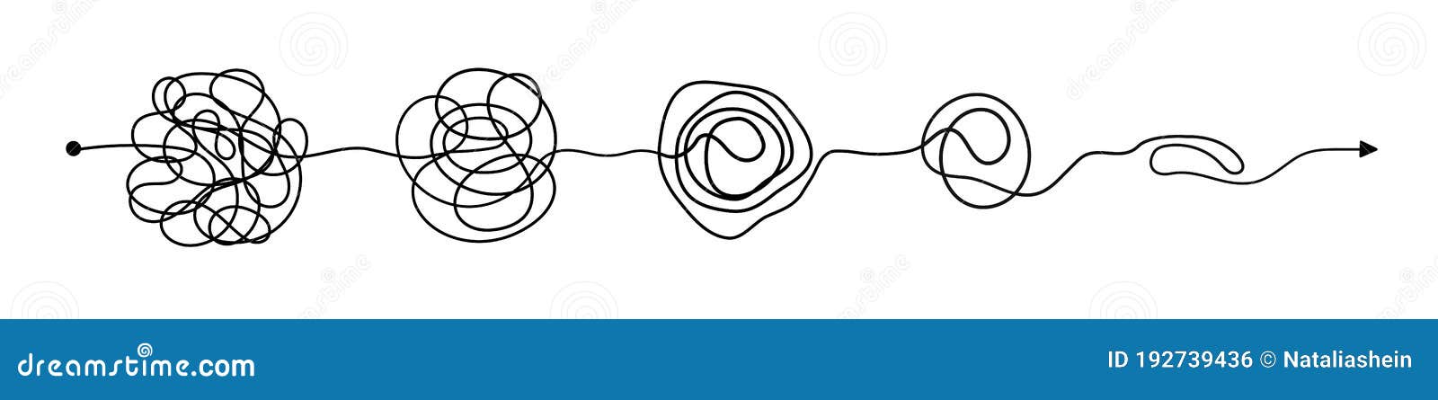 Set of Messy Clew Symbols Connected between Them Line of Symbols with ...