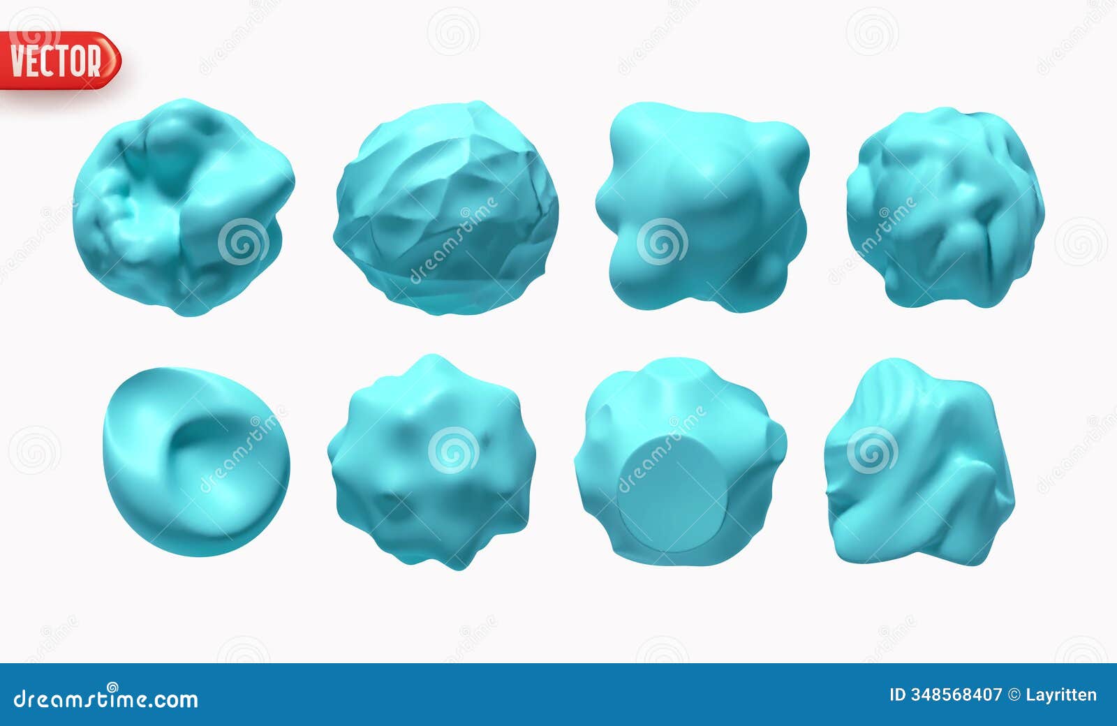 Set of Metaball Shapes of Objects Realistic 3d Design. Collection ...