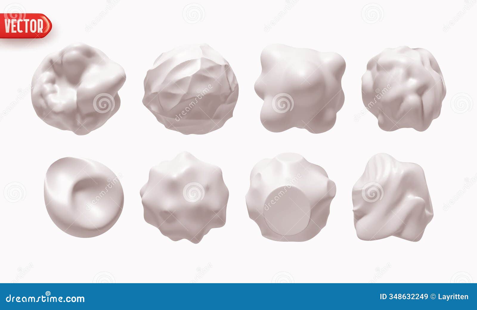 Set of Metaball Shapes of Objects Realistic 3d Design. Collection ...