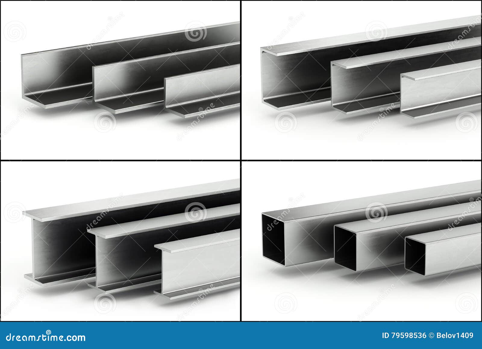 Set of Metal Beams and Pipes Stock Illustration - Illustration of ...
