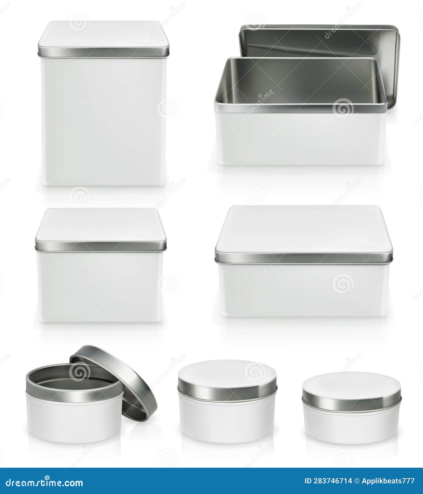 Set of Metal Boxes. Metal Box Mocap Stock Vector - Illustration of ...