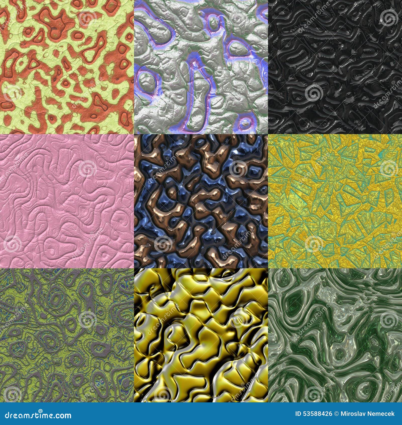 Set of Metal Bumps Seamless Generated Textures Stock Illustration ...
