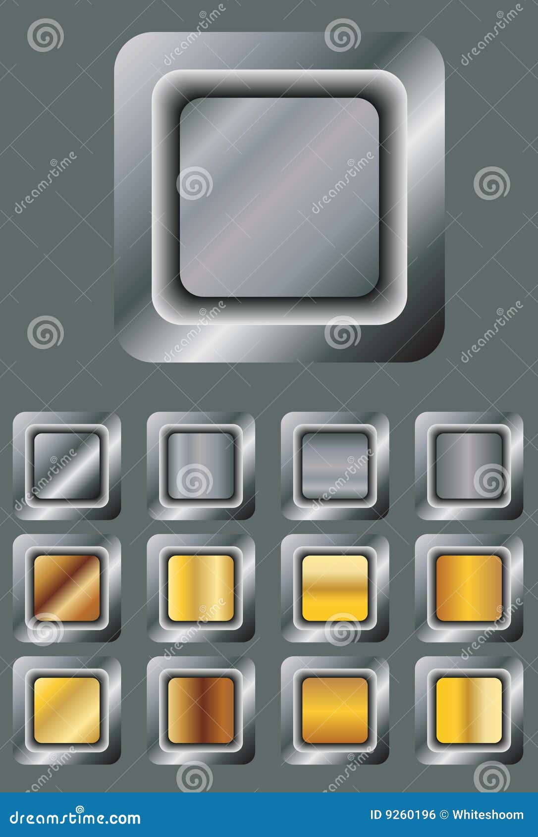 Set of metal buttons stock vector. Illustration of keypad - 9260196