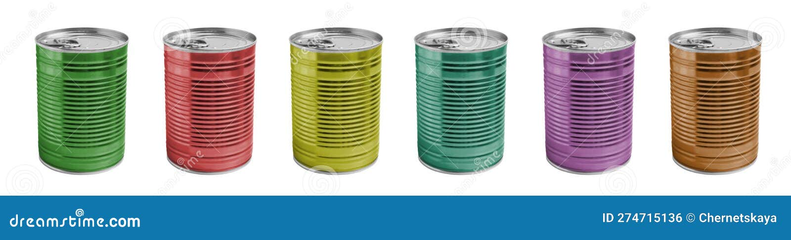 Set of Metal Cans on White Background Stock Photo - Image of isolated ...