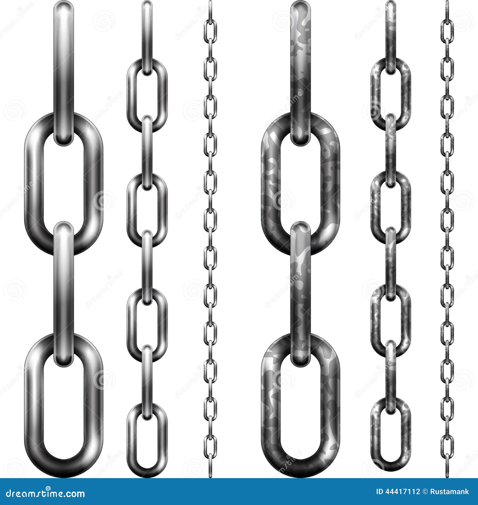 Set of metal chain stock vector. Illustration of steel - 44417112