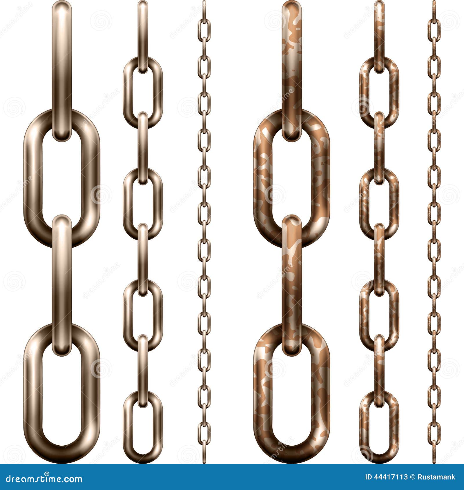 Set of metal chain stock vector. Illustration of metallic - 44417113