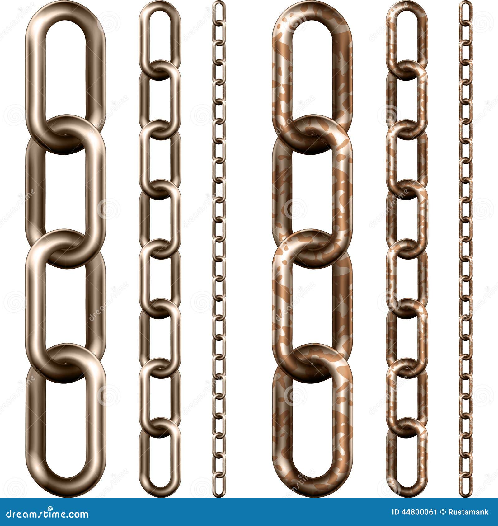 Set of metal chain stock vector. Illustration of design - 44800061
