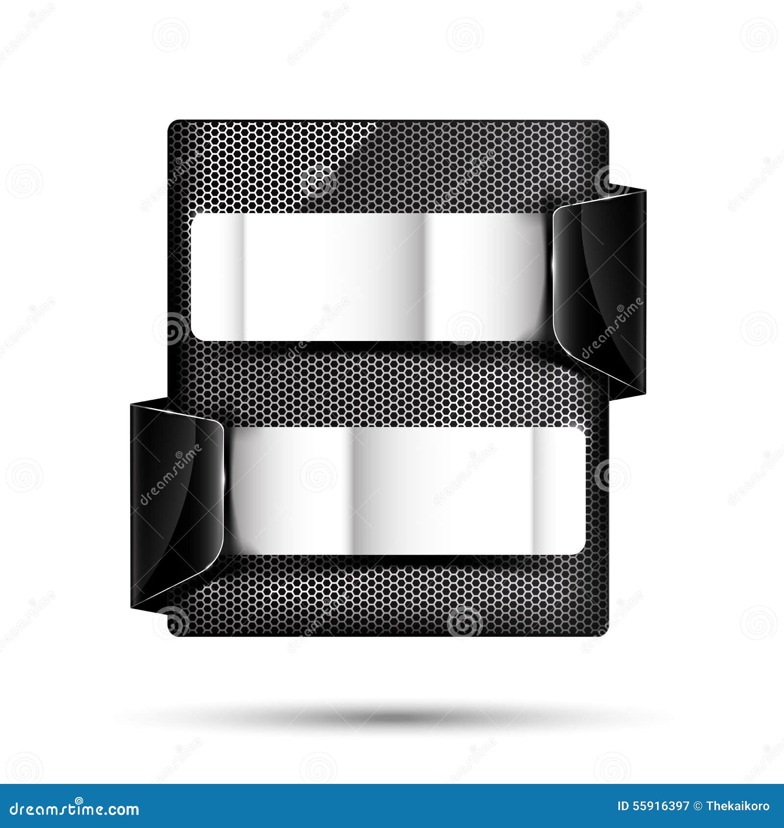 Set of Metal Chrome Banner on White Background Vector Illustration 007 ...