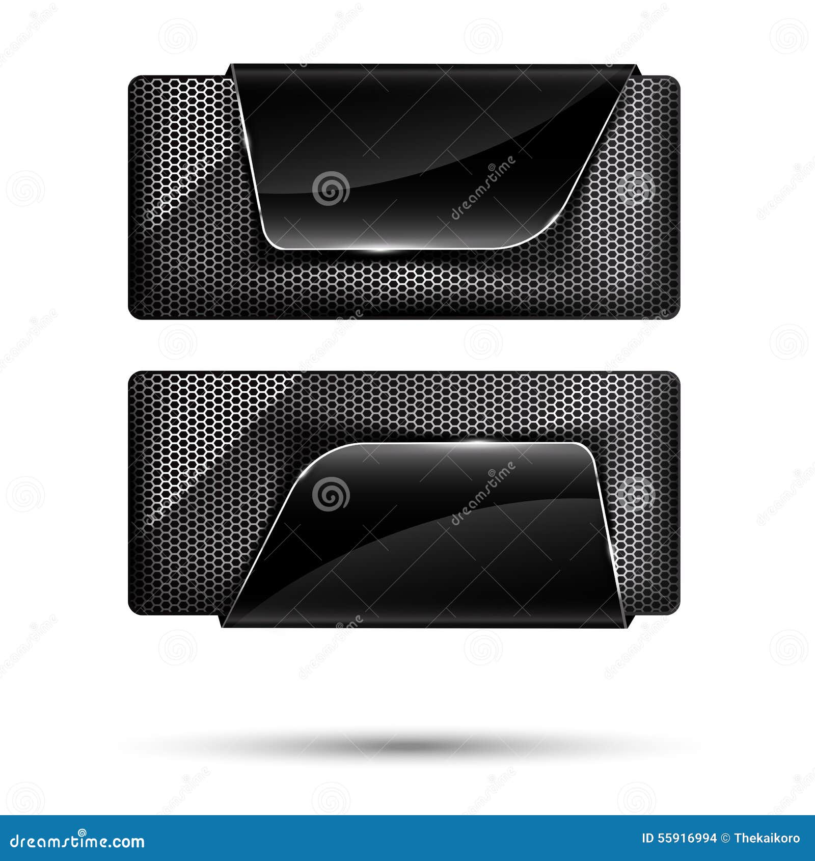 Set of Metal Chrome Banner on White Background Vector Illustration 003 ...