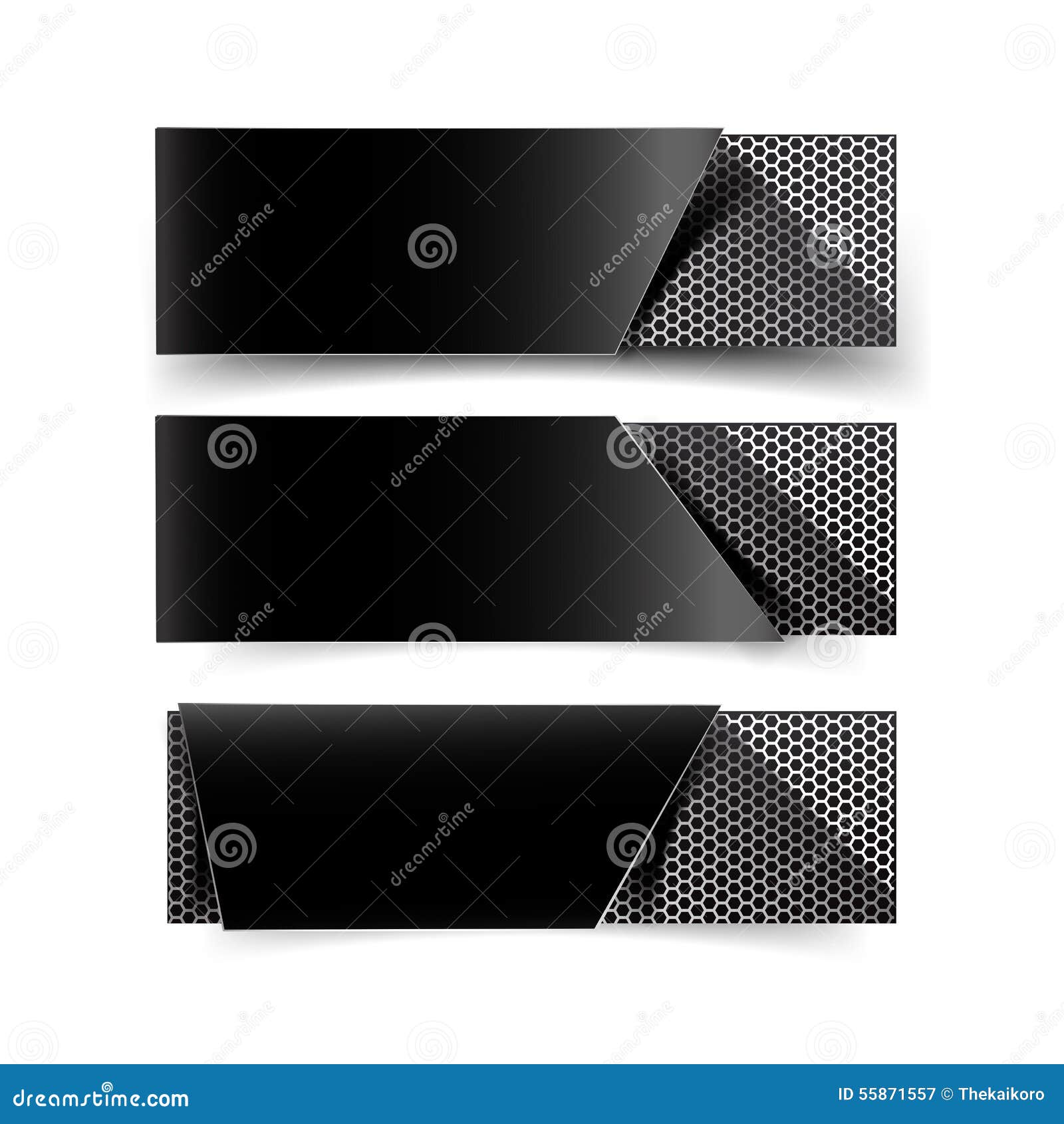 Set of Metal Chrome Banner on White Background Stock Vector ...
