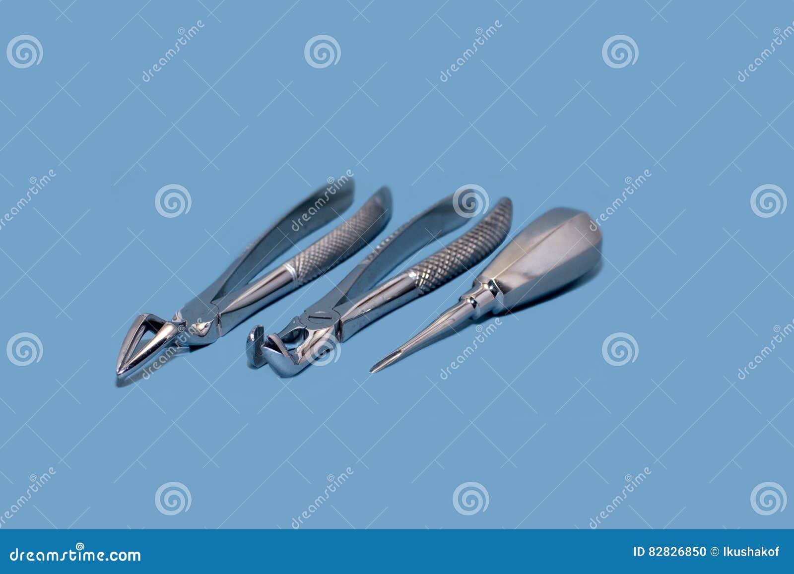 Set of Metal Dental Tools for Tooth Extraction Stock Photo - Image of ...