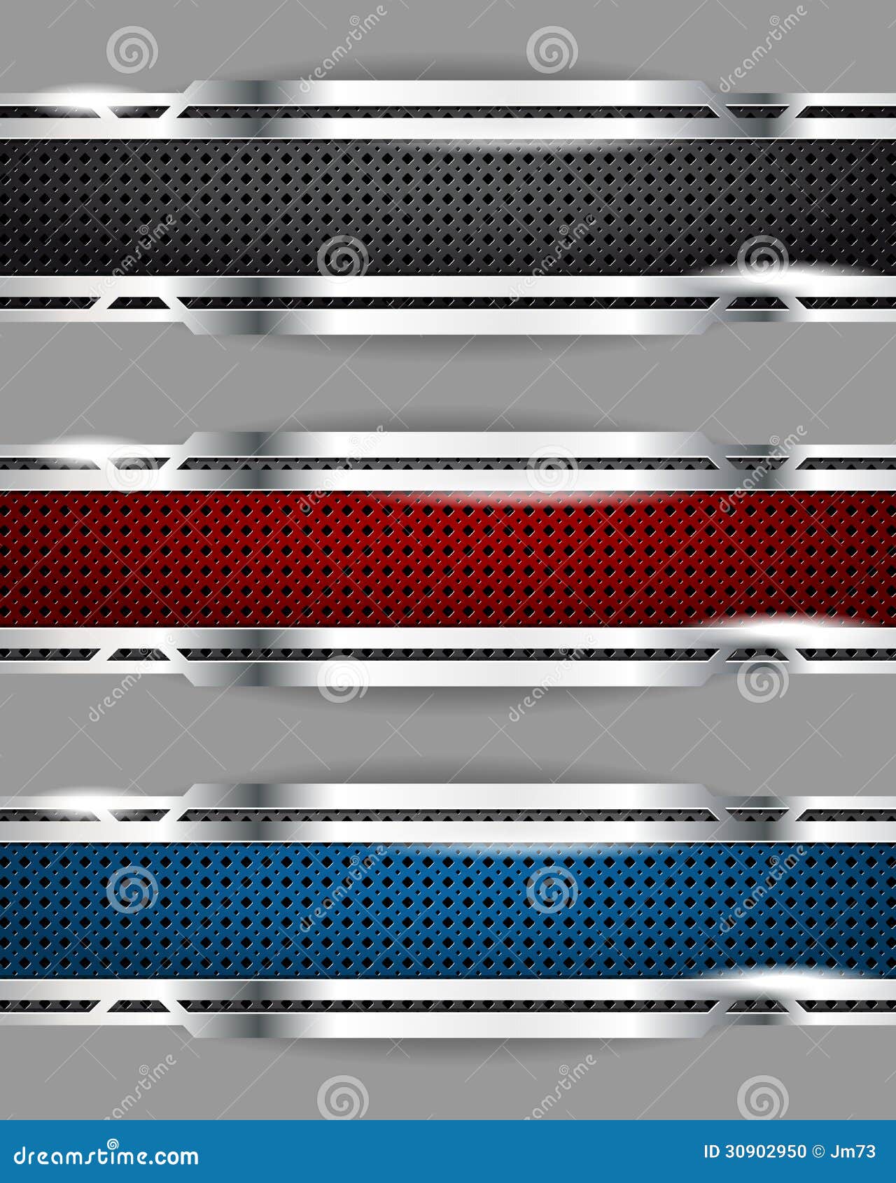 Metal Frames Set With Shadows Isolated On White Background. Pack Of ...