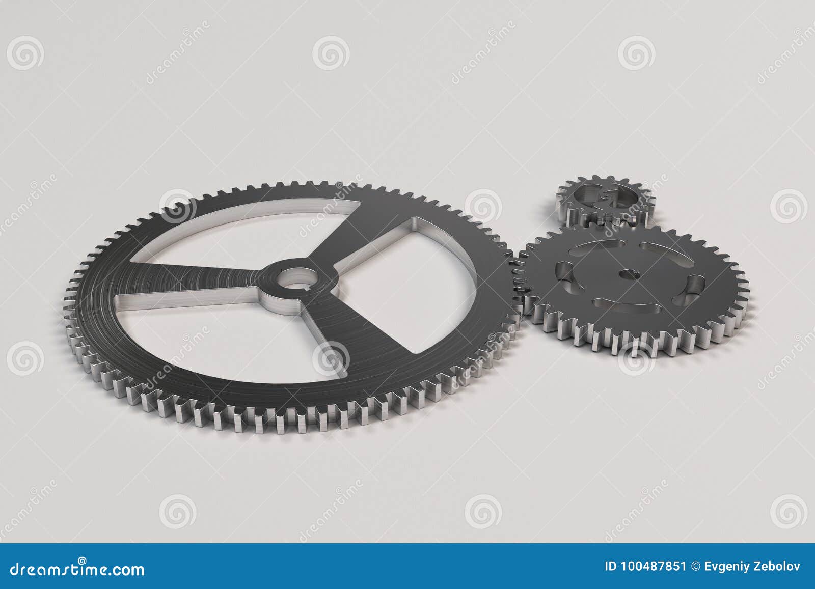 Set of Metal Gears and Cogs on White Background Stock Illustration ...
